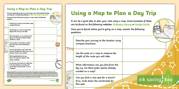 Using a Map to Plan a Day Trip (teacher made)