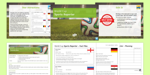 World Cup: Sports Reporter Lesson Pack