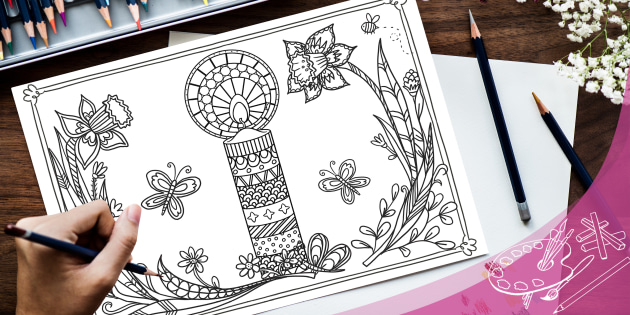 Magic Candle Botanical-Themed Mindfulness Colouring Activity
