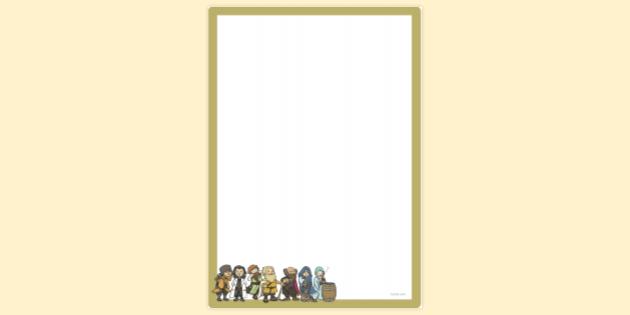 FREE! - Simple Blank Seven Dwarfs Page Border | Page Borders | Twinkl