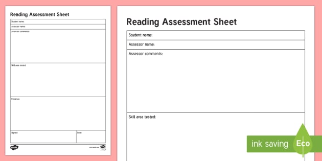 Reading Assessment Tracker (teacher made)