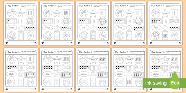 Number Sense I Spy Numbers 1-10 Activity Pack (teacher made)