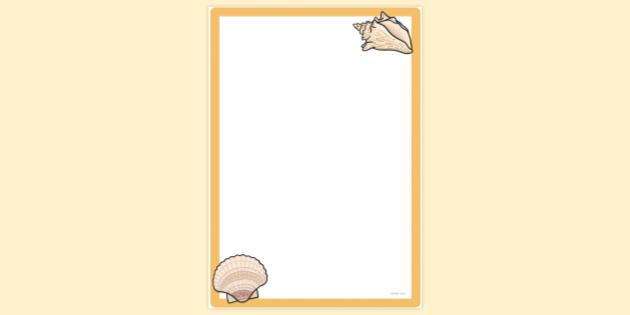Simple Blank Shell Page Border | Page Borders | Twinkl