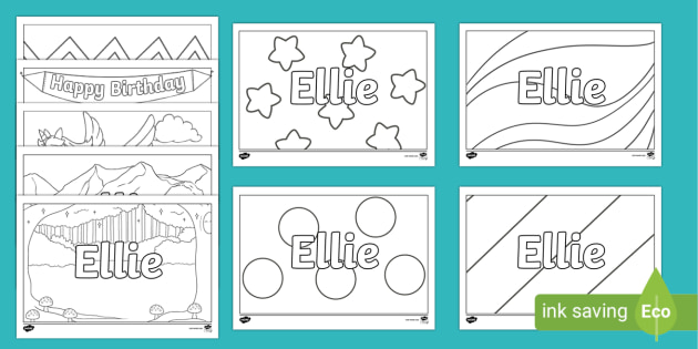 FREE! - Ellie Name Simple Colouring Activity Sheets