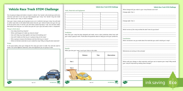Vehicle Race Track STEM Challenge | Years 3-6 STEM
