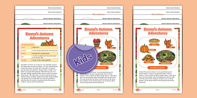 Autumn Reading Comprehensions | twinkl.com.au