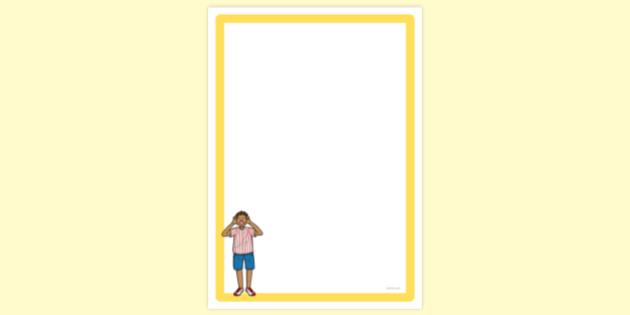 FREE! - Simple Blank Child Shouting Page Border | Page Borders