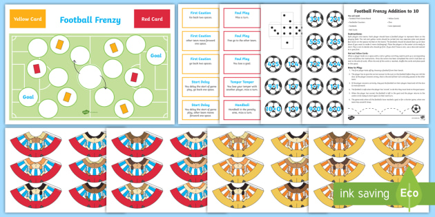 Addition To 10 Football Board Game (teacher made)
