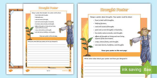 Drought Poster Worksheet (teacher made)