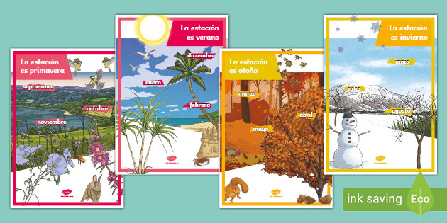 Spanish Months and Seasons Display Posters (teacher made)
