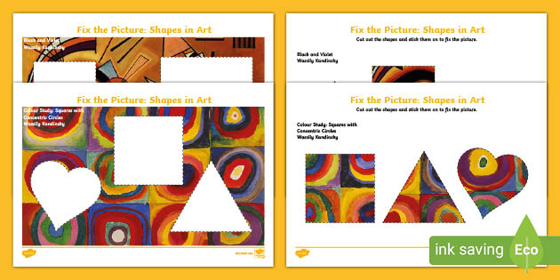 👉 Fix the Picture: Finding Shapes in Art Worksheet