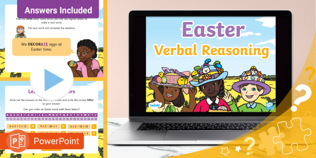 Easter Verbal Reasoning PowerPoint - L3 - Twinkl