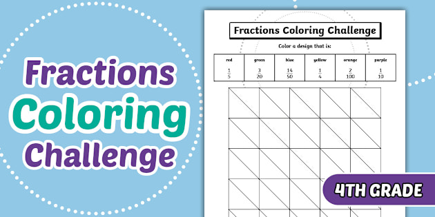 fraction coloring worksheets 4th grade