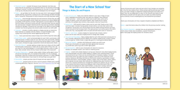 Start of a New School Year Checklist - new school, year, checklist, back to