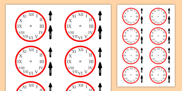 Roman Numerals Clocks Cut Outs (teacher made)