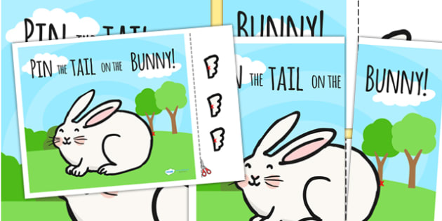 Pin The Tail On The Bunny - bunny, rabbit, easter, religion, RE