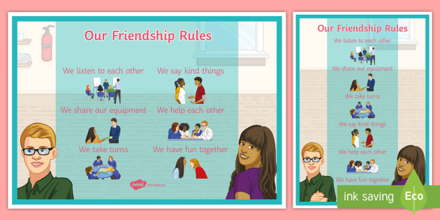 Friendship A4 Display Poster - Our Working Rules Poster