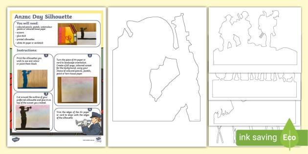 Anzac Day Silhouette Craft Activity (teacher made)