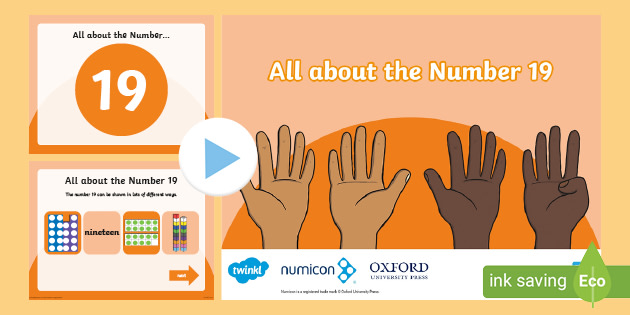 All About Number 19 PowerPoint Including Numicon Shapes