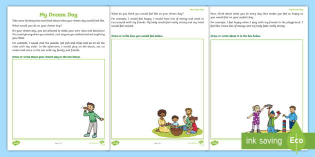 My Dream Day Worksheet (teacher made)