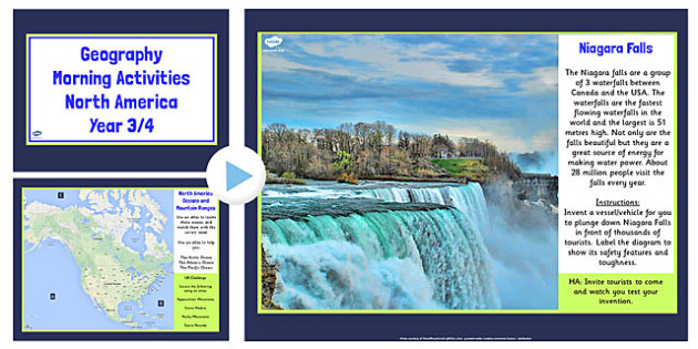 Year 3 4 North America Geography Morning Activities PowerPoint