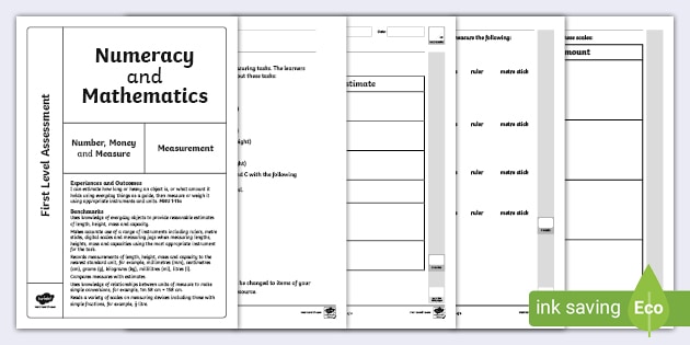 First Level Numeracy And Mathematics Assessment Measurement