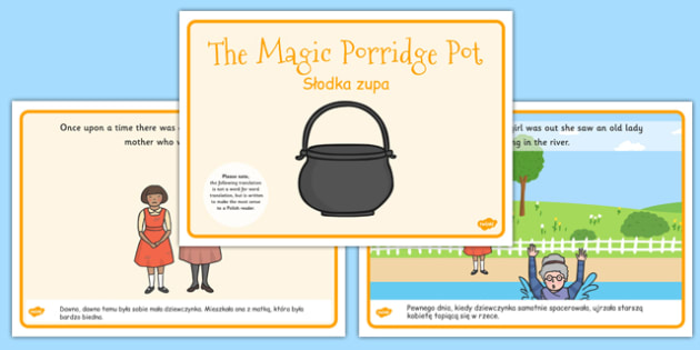The Magic Porridge Pot Story Sequencing A4 Polish Translation