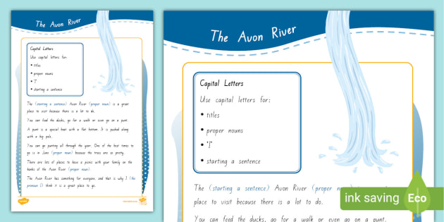 Written Language Features: Using Capitals Exemplar Text