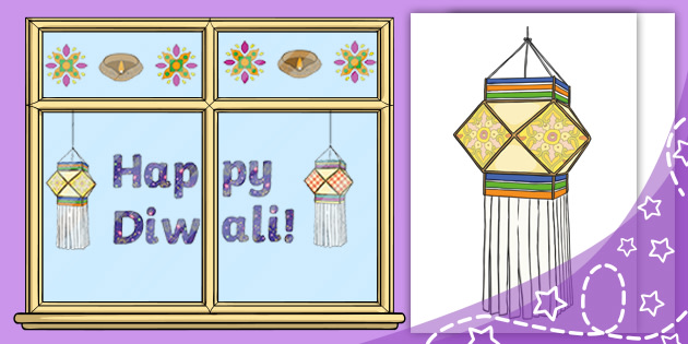 Diwali Window Display (teacher made)