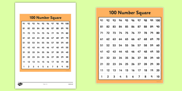 FREE! - 100 (Hundred) Square (teacher made)