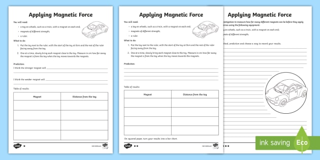 Applying Magnetic Forces Differentiated Worksheets