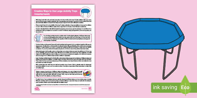 EYFS Creative Ways to Use Large Activity Trays: Comparing Capacity