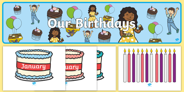 👉 Editable Birthday Display Set (Cakes) (teacher made)