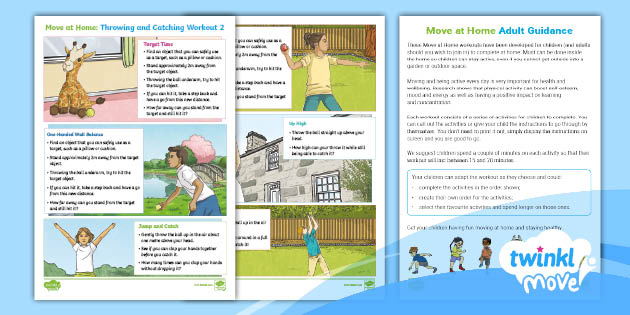 Move at Home: Throwing and Catching Workout 2 (teacher made)