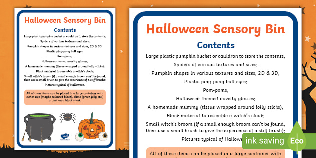 Halloween Sensory Bin (teacher made)