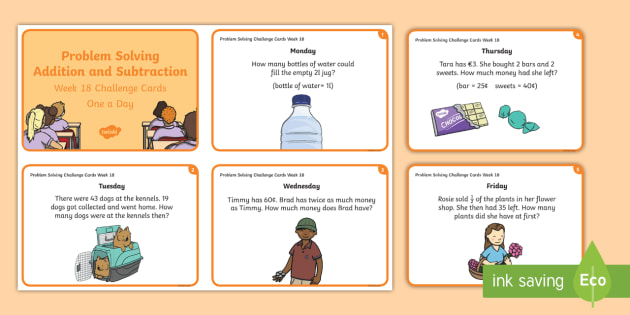 Week 18 - Problem Solving - Addition and Subtraction Challenge Cards