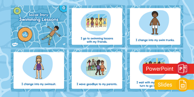 Social Story: Swimming Lessons: PowerPoint & Google Slides