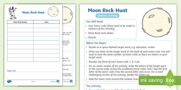 Moon Rock Hunt Outdoor Activity - Twinkl