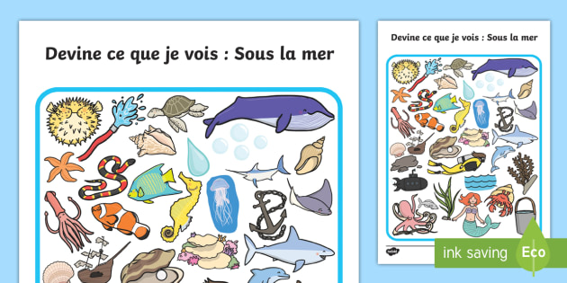 Poster pour jeu : Devine ce que je vois - sous la mer