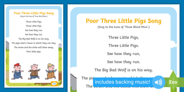 Three Little Pigs Nursery Rhymes FREE 3 Little Pigs Reading