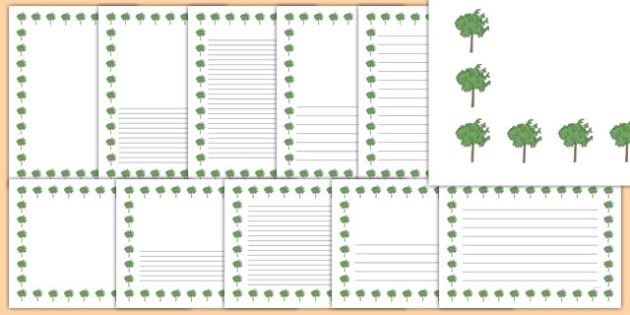 Mulberry Tree Themed Page Borders (teacher made)