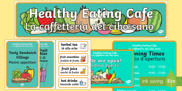 Healthy Eating Cafe Role Play Pack English/Italian