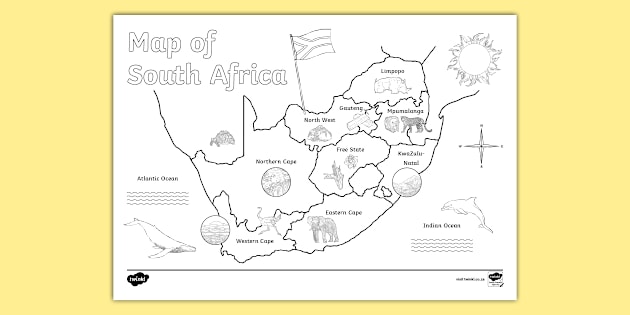 Africa Coloring Page Color African Continent World Map