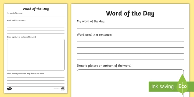 Word of the Day Activity (teacher made)
