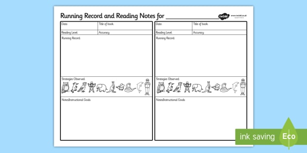 Running Record And Guided Reading Notes