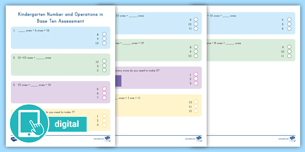 Kindergarten Operations and Algebraic Thinking Assessment