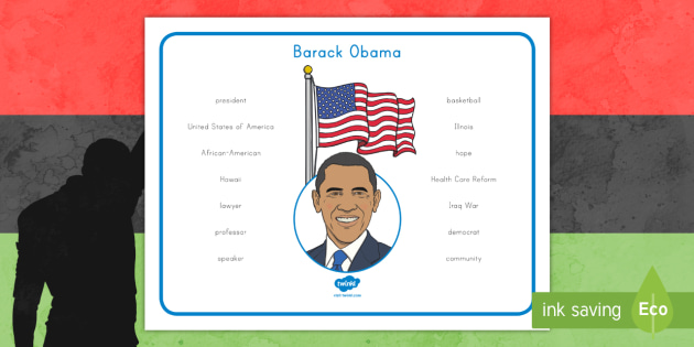 Barack Obama Word Mat (teacher made)