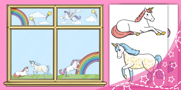 Unicorn Window Display (Collage)