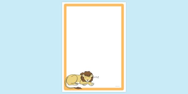 FREE! - Sleeping Lion Page Border | Page Borders
