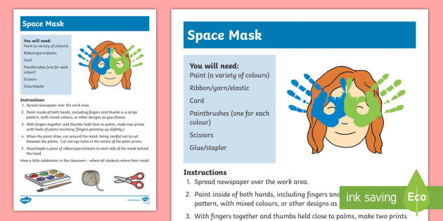 Space Mask Hand Painting Activity (teacher made)